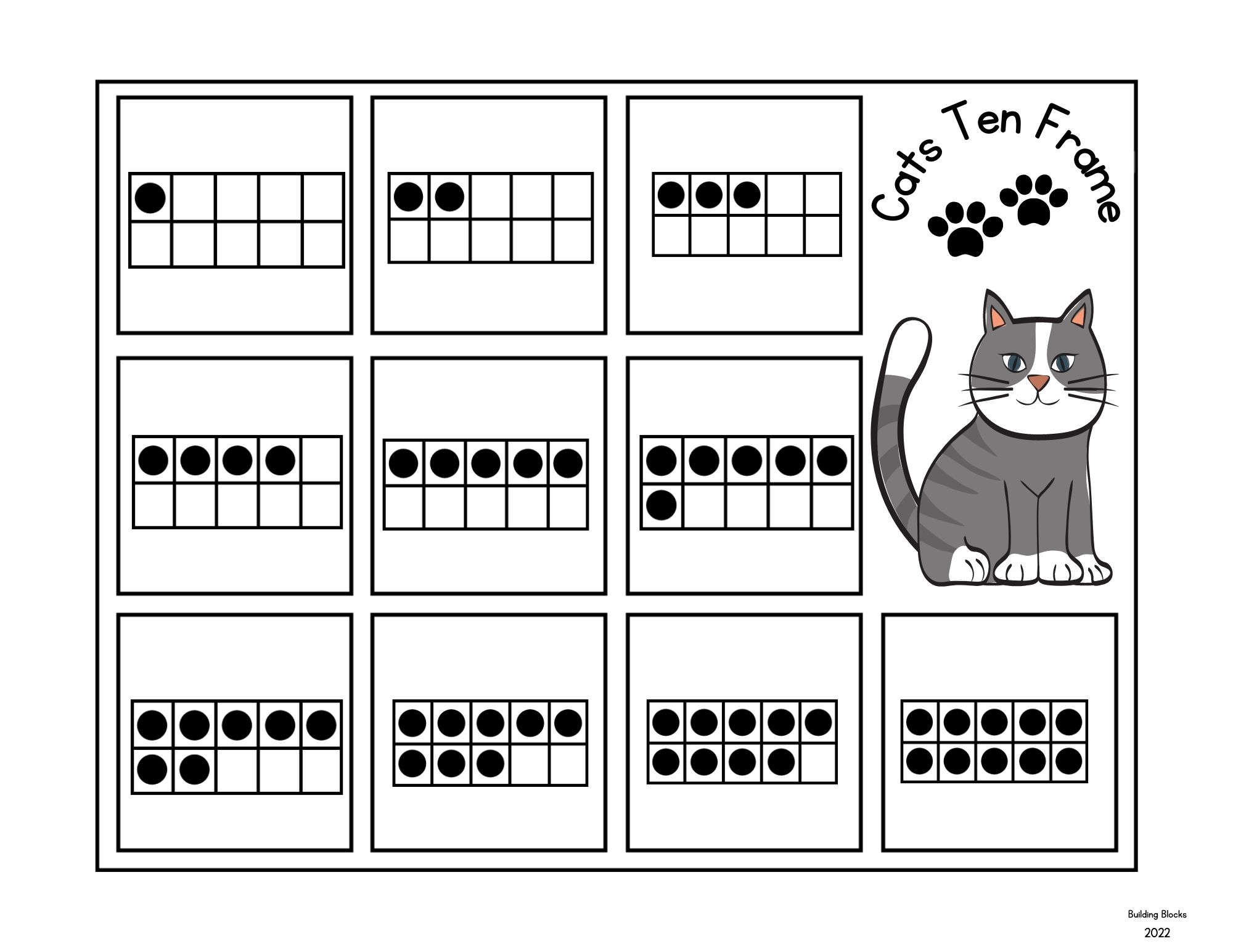 Ten Frame: Animals, Mammals and Sea Creatures!