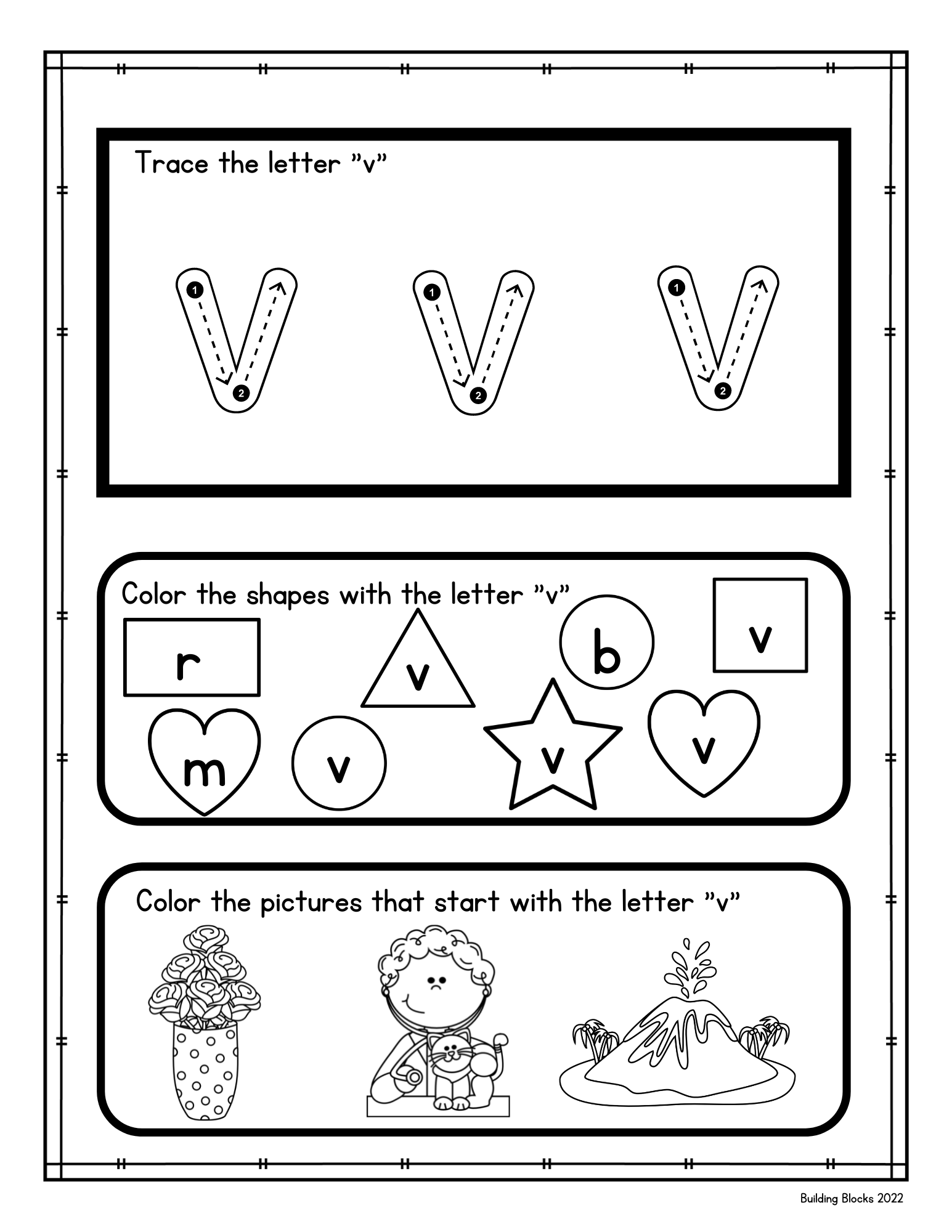 Lowercase “v” Letter Pack