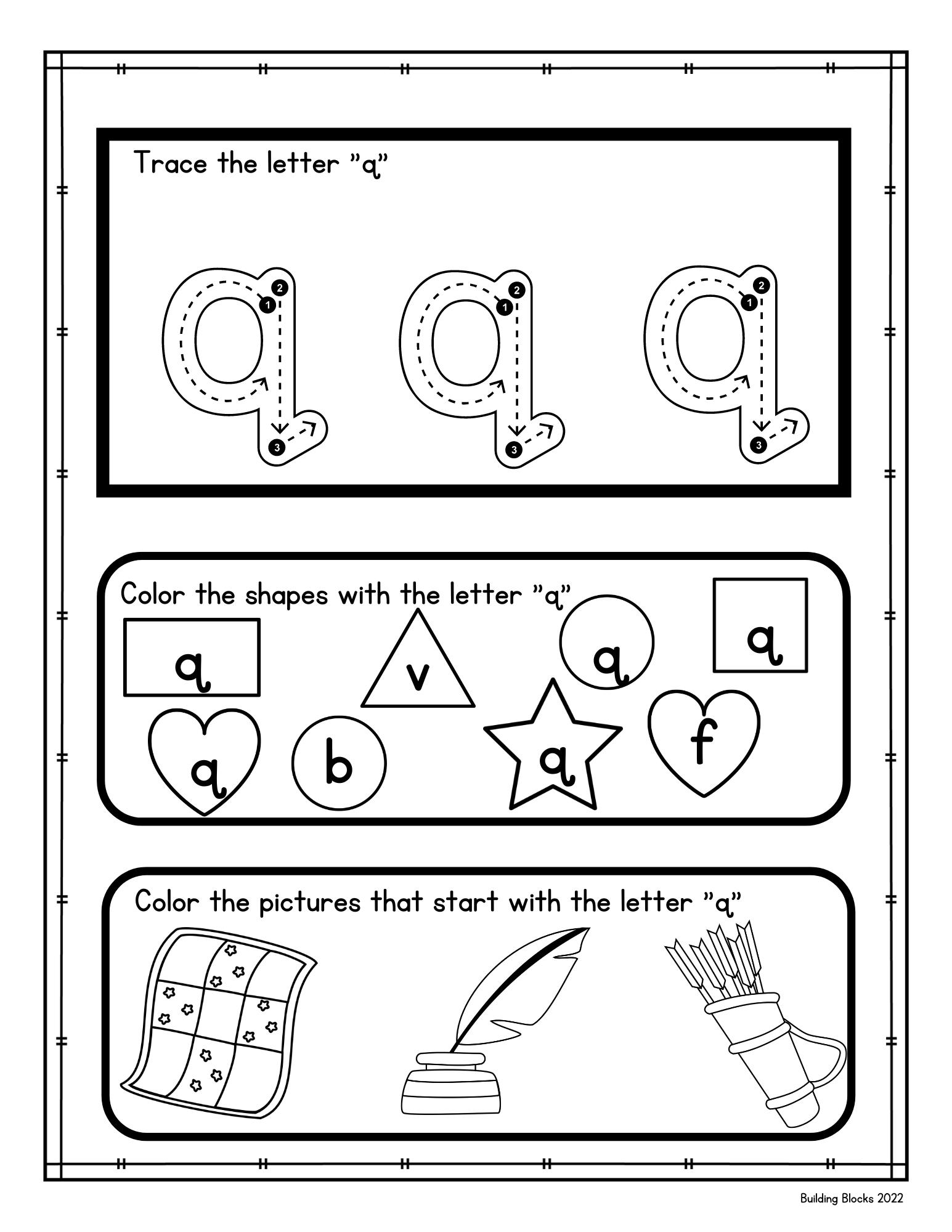Lowercase “q” Letter Pack